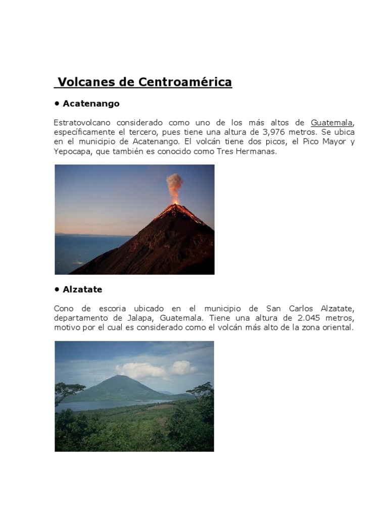Volcanes más altos de Centroamérica | PDF | Volcán | Nicaragua