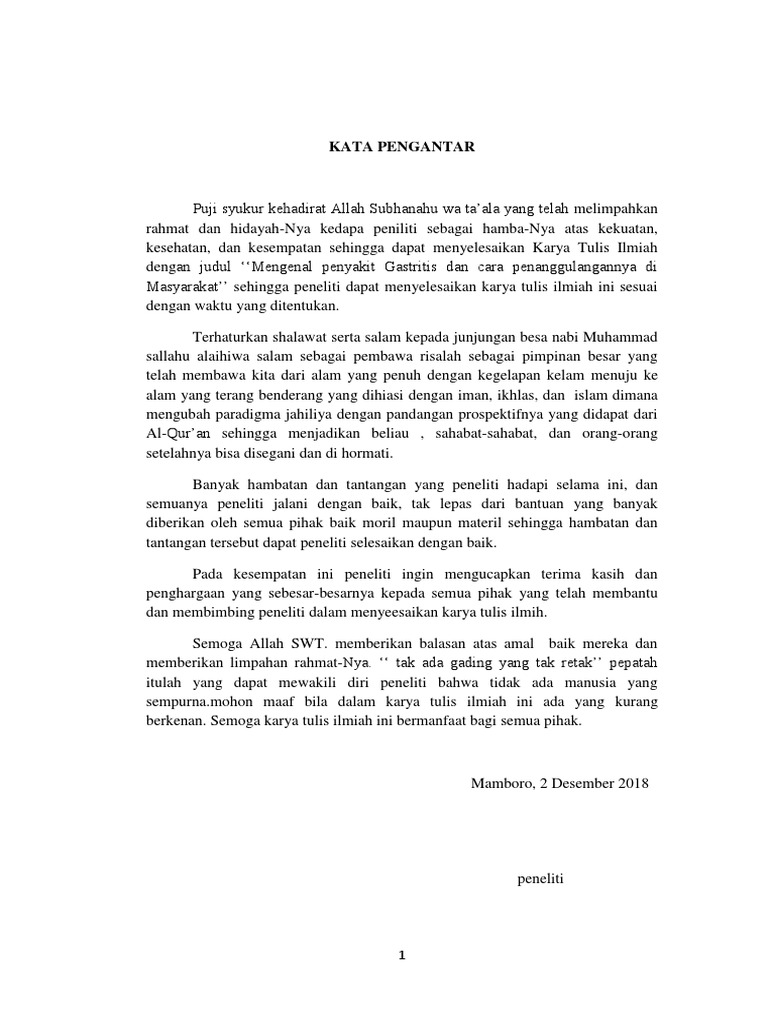 Contoh KTI Penyakit Gastritis | PDF