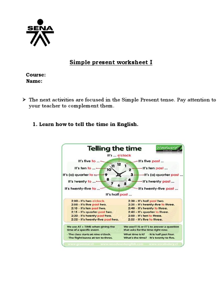 Simple Present Worksheet | PDF