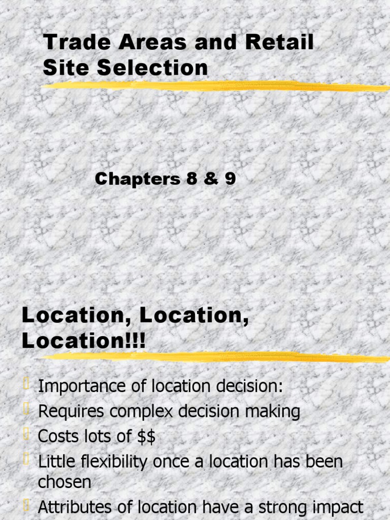 Trade Areas and Retail Site Selection: Chapters 8 & 9 | PDF | Lease ...