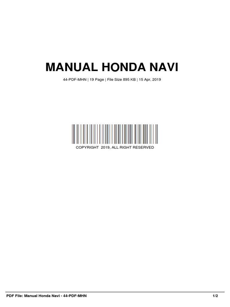 Manual Honda Navi | PDF