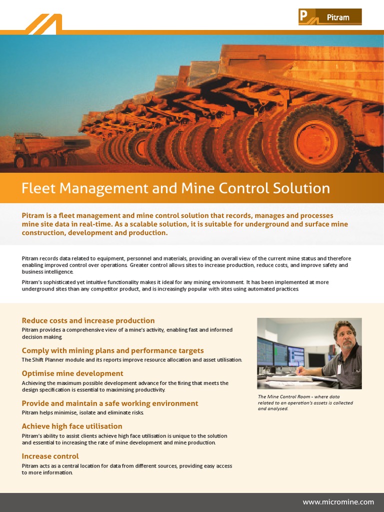 Pitram Fleet Management and Mine Control Solution | PDF | Mining ...
