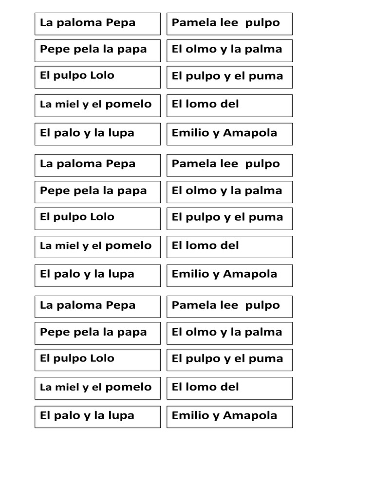 Frases Letra P 2 | PDF