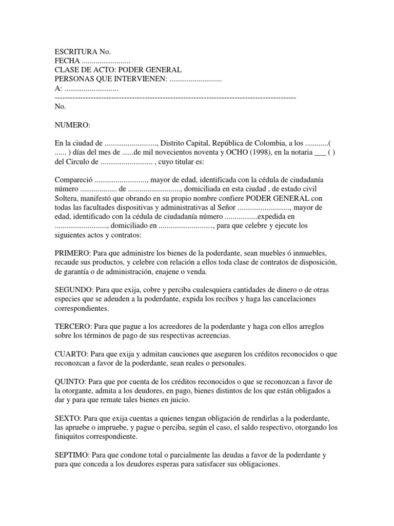 Formato Poder General | PDF | Gobierno | Justicia