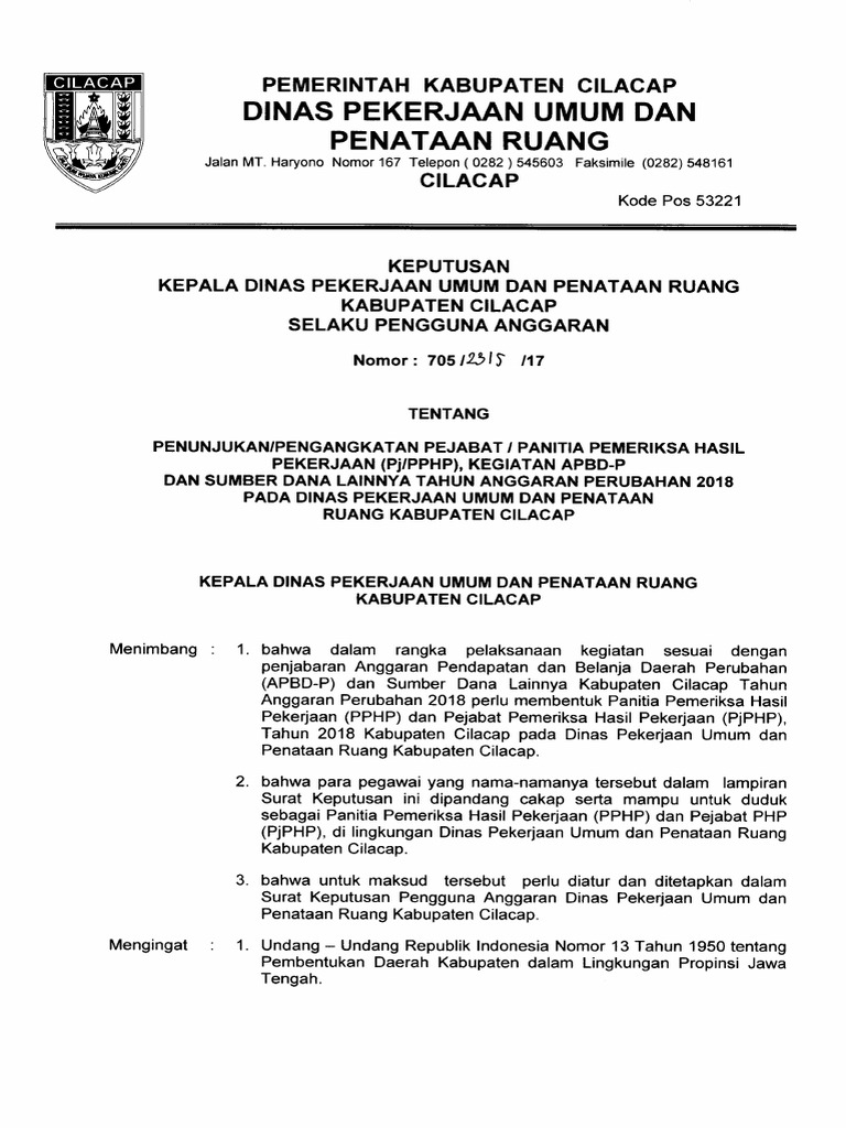 SK PPHP Perubahan 2018 | PDF