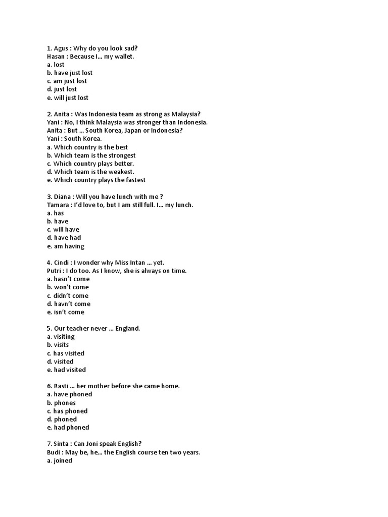 Soal Grammar English | PDF