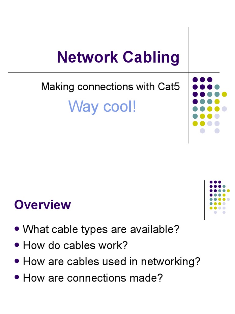 Network Cabling and Connections Guide | PDF