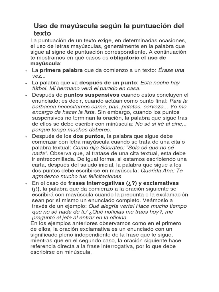 Uso correcto de mayúsculas | PDF