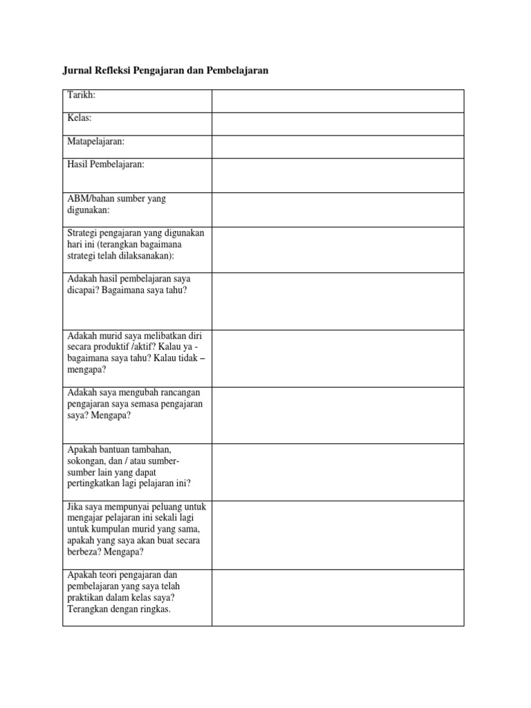 K00090 - 20190401112029 - Format Jurnal Refleksi Pengajaran Dan ...