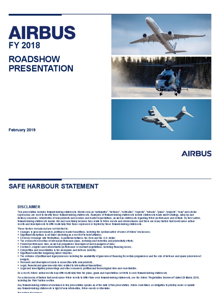 FY2018 Airbus Roadshow Presentation | PDF | Airbus | Mergers And ...