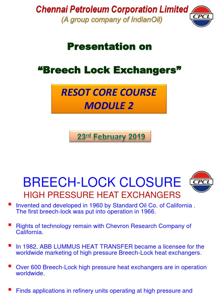 Breechlock HE | PDF | Heat Exchanger | Pipe (Fluid Conveyance)