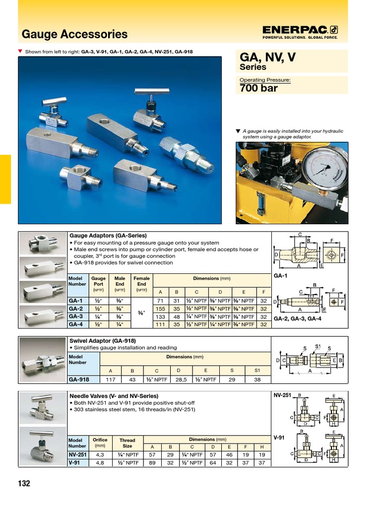 Accesorios para Cilindros Enerpac | PDF | Machines | Gas Technologies