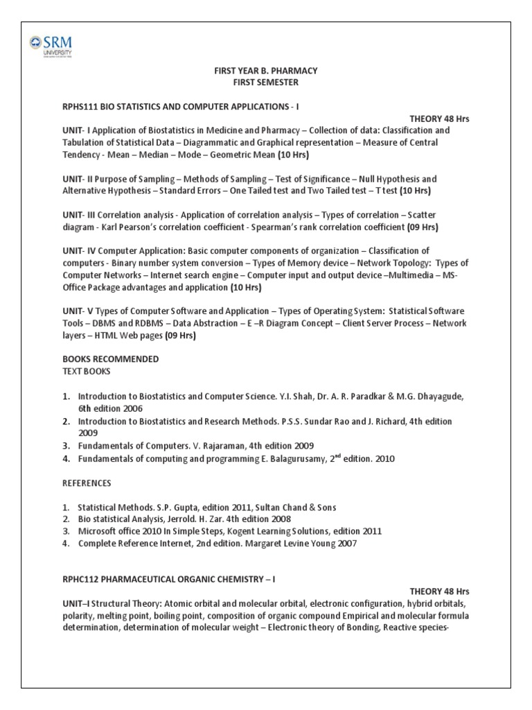 B Pharm Syllabus | PDF | Titration | Chemistry