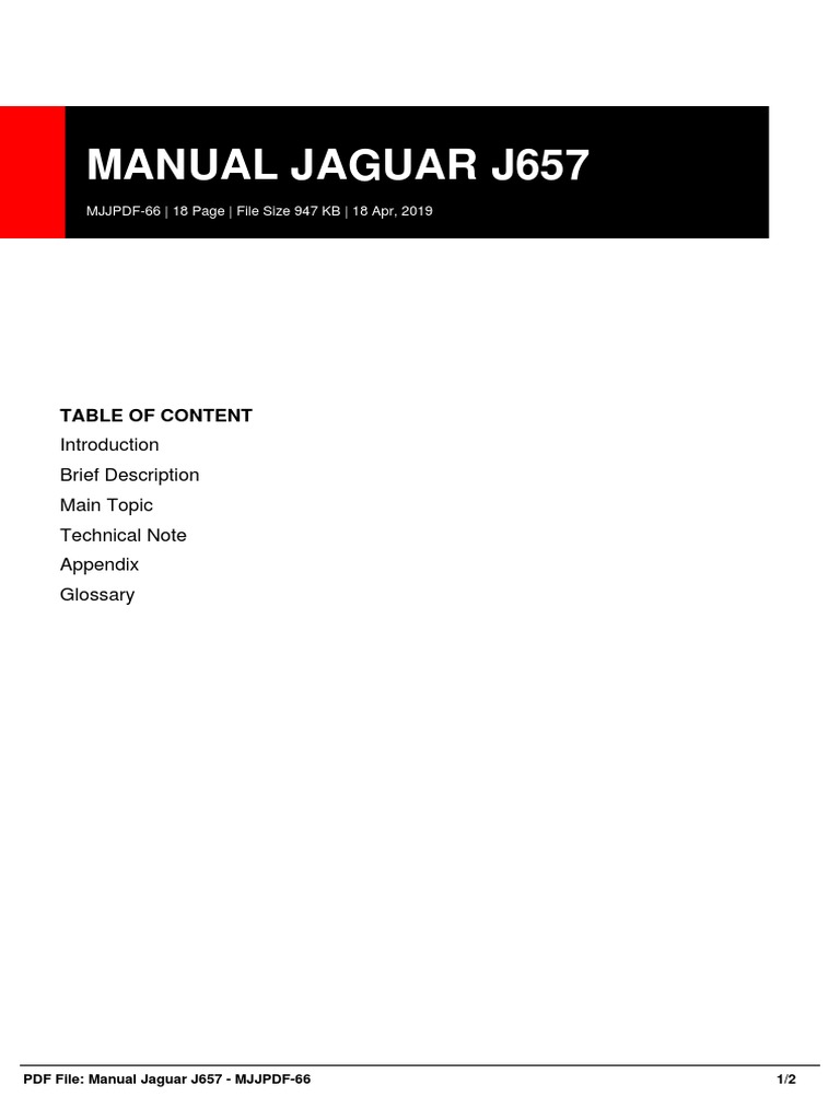 Manual Jaguar J657 | PDF