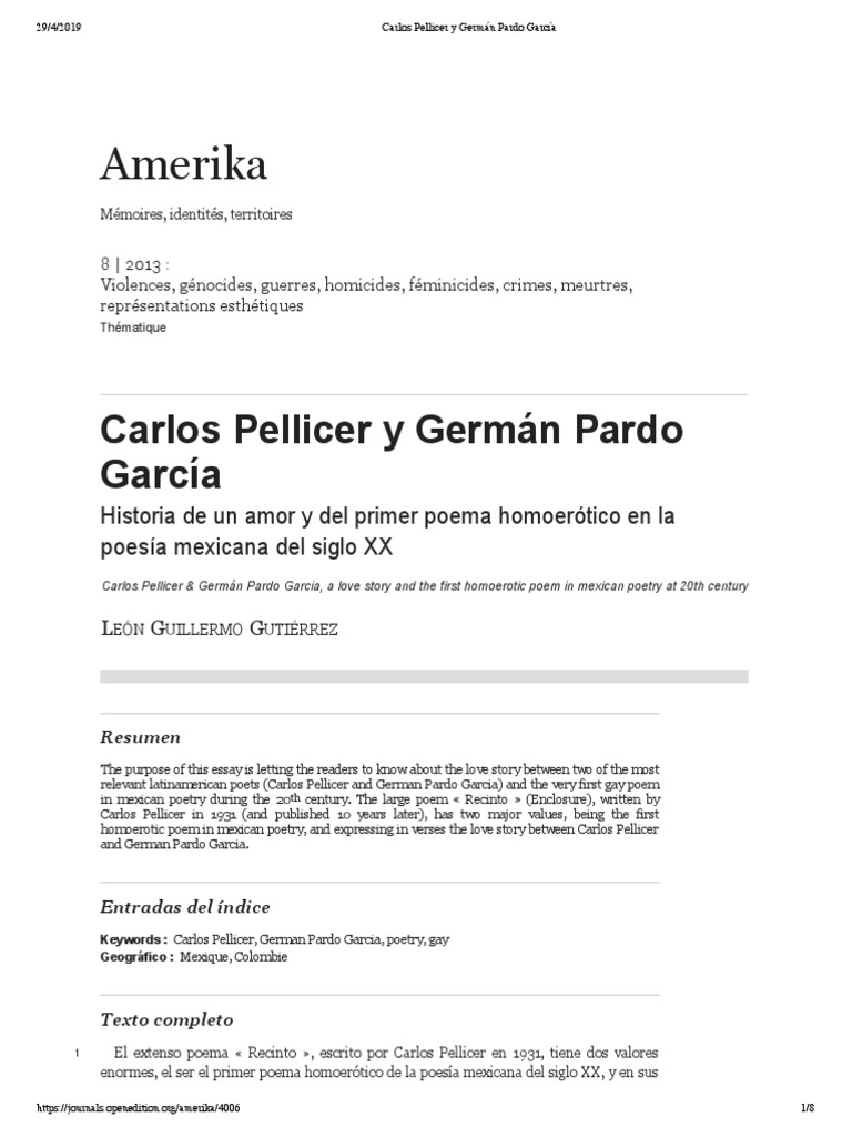 Carlos Pellicer y Germán Pardo García | PDF | Poesía | Amor