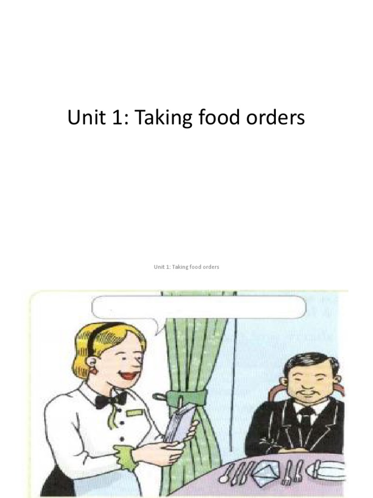Food Order Taking Techniques | PDF