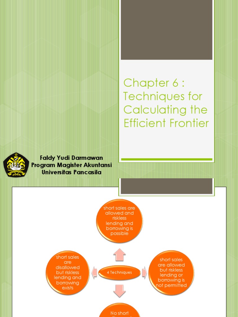 Efficient Frontier Calculation Methods | PDF | Short (Finance ...