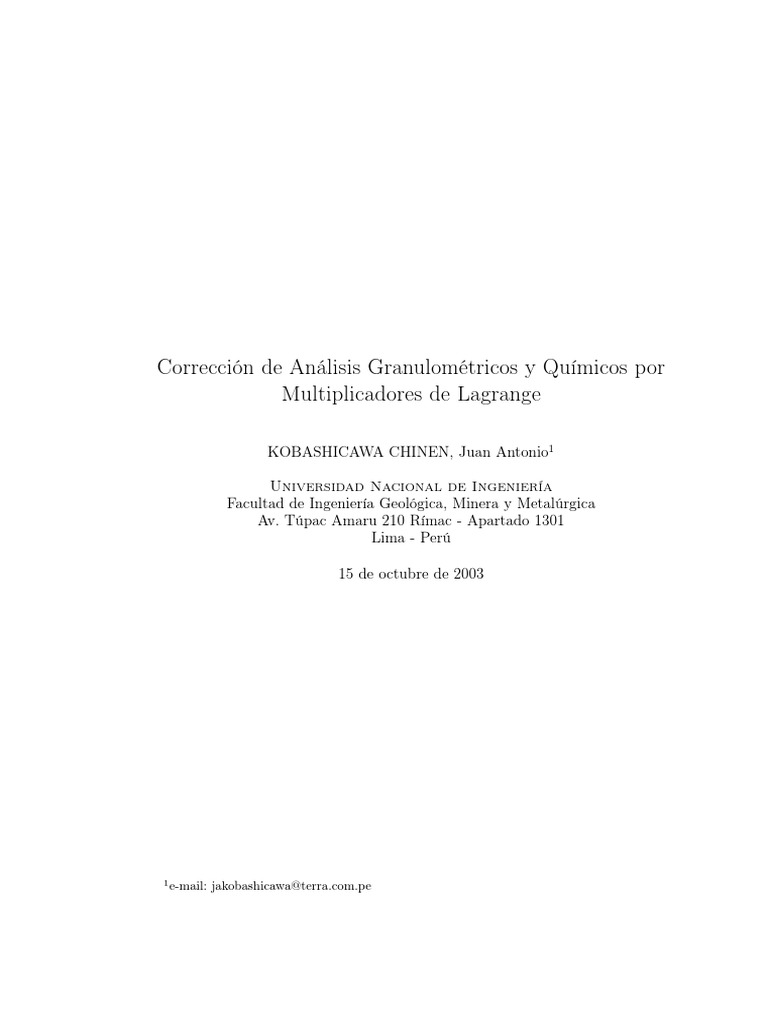 Corrección Por Mult Lagrange PDF | Descargar gratis PDF | Ecuaciones | Función (Matemáticas)