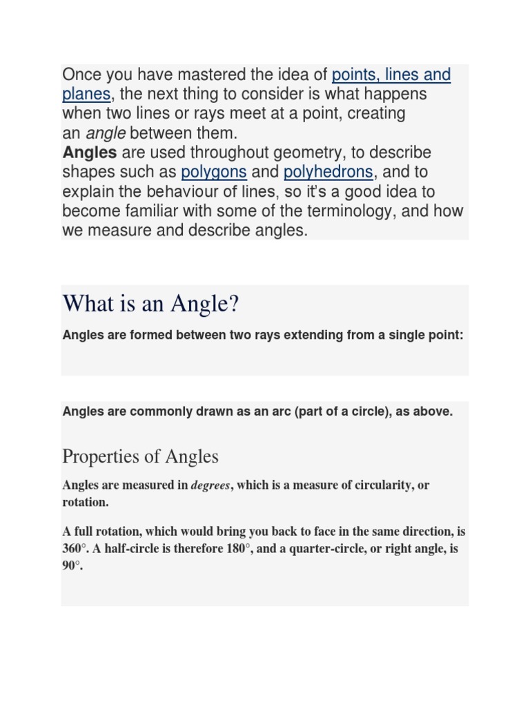 Angle Properties | PDF | Angle | Line (Geometry)