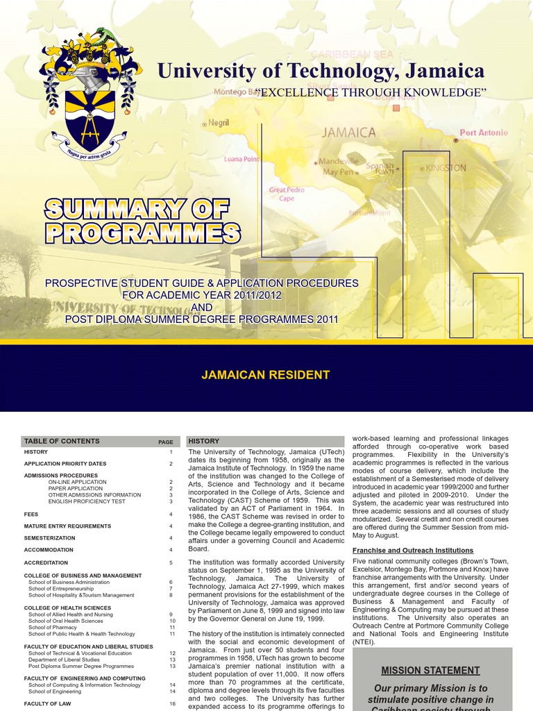 UTech Jamaica Prospective Student Guide | PDF | Bachelor's Degree ...