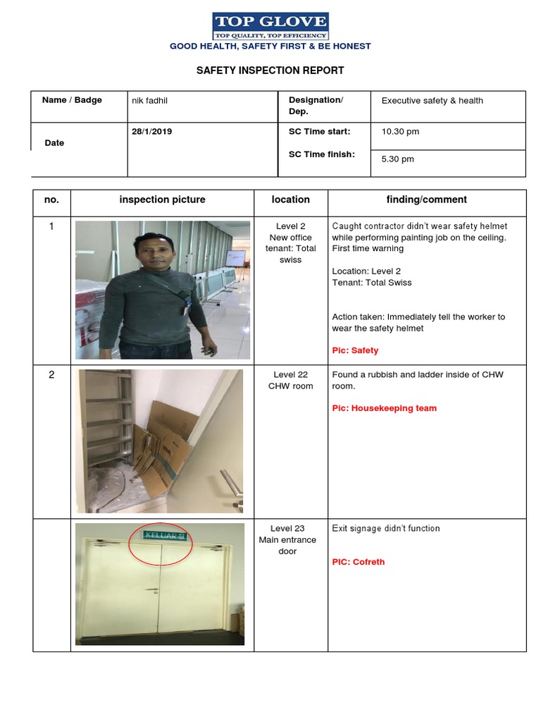 UA & UC Inspection Format | PDF | Hazards | Fires