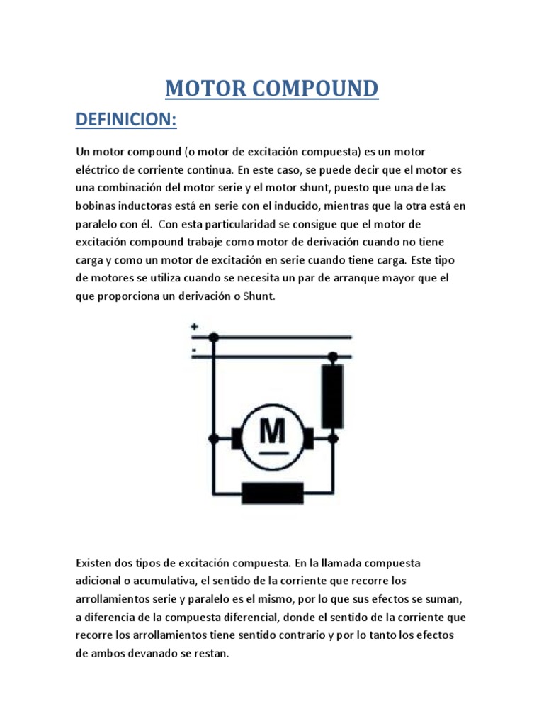 Motor Compound: Definición y Tipos | PDF | Corriente eléctrica | Inductor