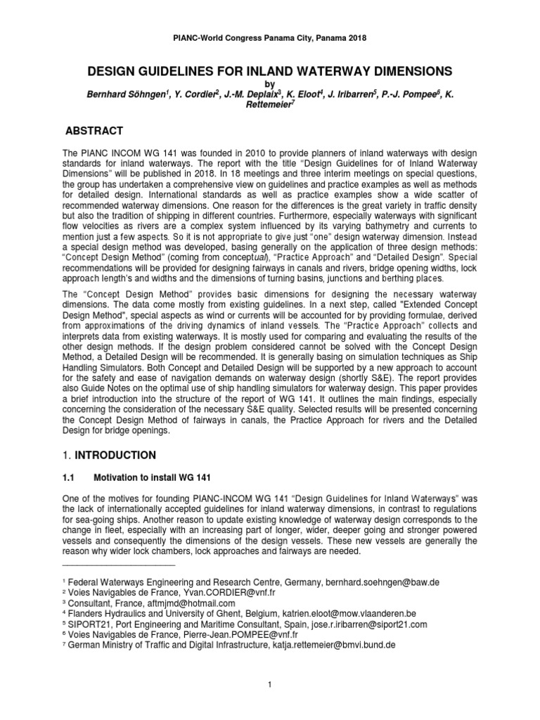 Inland Waterway Design Guidelines 2025 | PDF | Design | Simulation