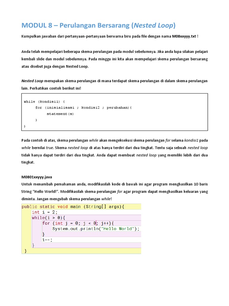 Dasar Pemrograman Modul Looping 2 | PDF