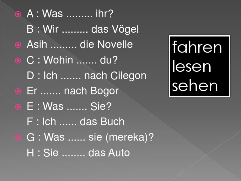 Latihan Konjugasi Kata Kerja Bahasa Jerman | PDF