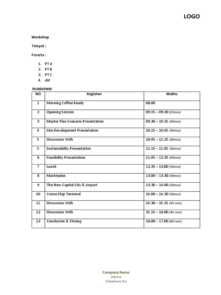 Rundown Workshop | PDF