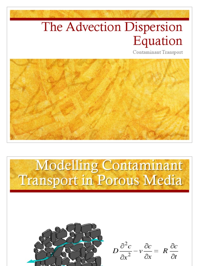 The Advection Dispersion Equation: Contaminant Transport | PDF | Green ...