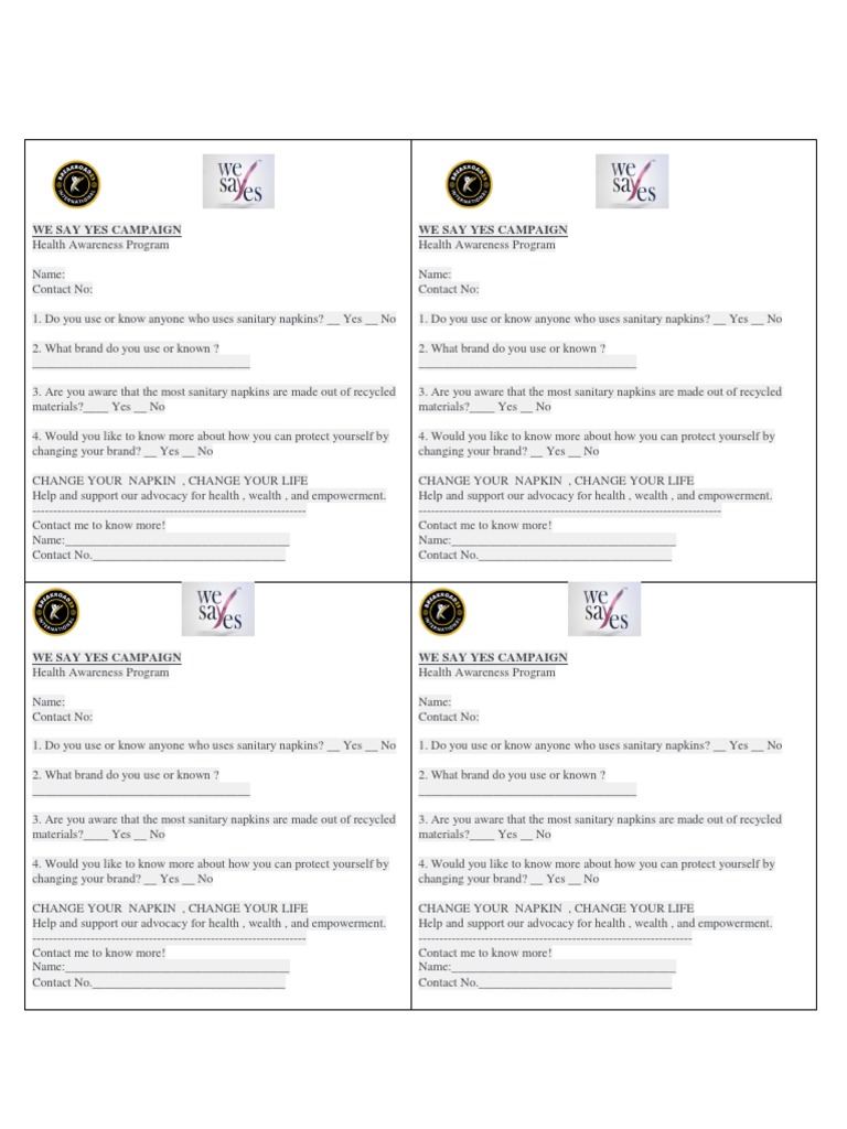 We Say Yes Campaign We Say Yes Campaign | PDF | Business | Wellness