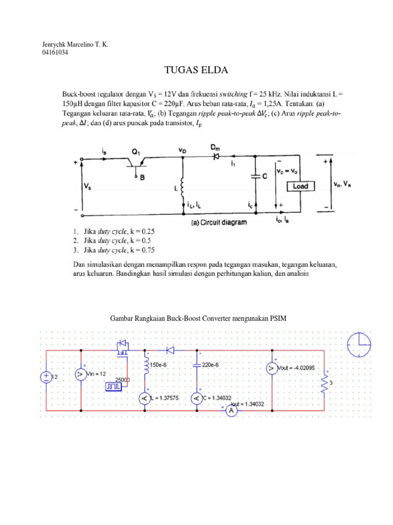 Analisis Rangkaian Buck-Boost Converter | PDF