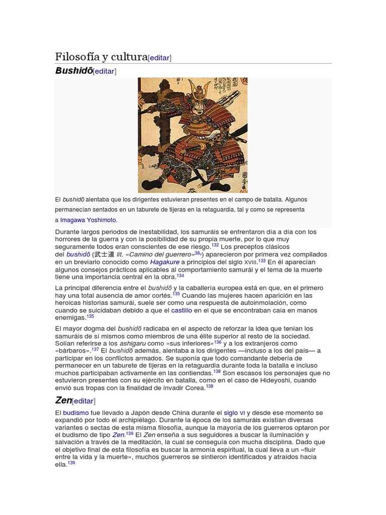Filosofía y Cultura Samurai | PDF | Samurai | Bushido