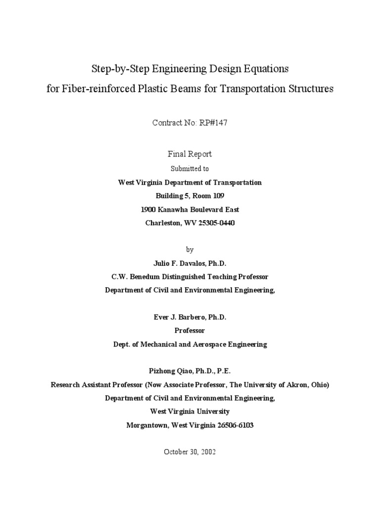 Design Equations For FRP Structural Beams | Download Free PDF | Bending ...