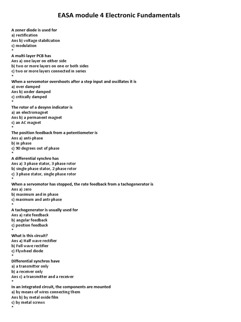 Module 4 EASA | PDF | Amplifier | Electric Motor
