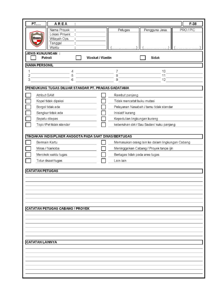 Form Kunjungan | PDF