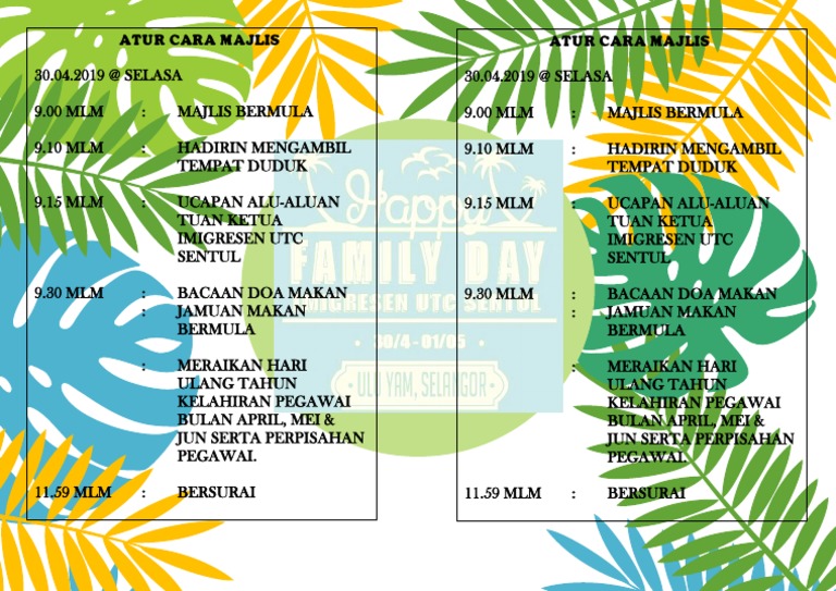 Aturcara Majlis Family Day | PDF