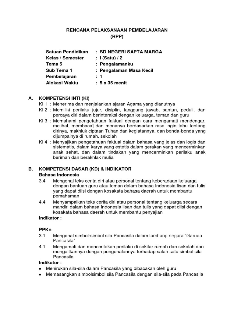 RPP KLS 1 | PDF