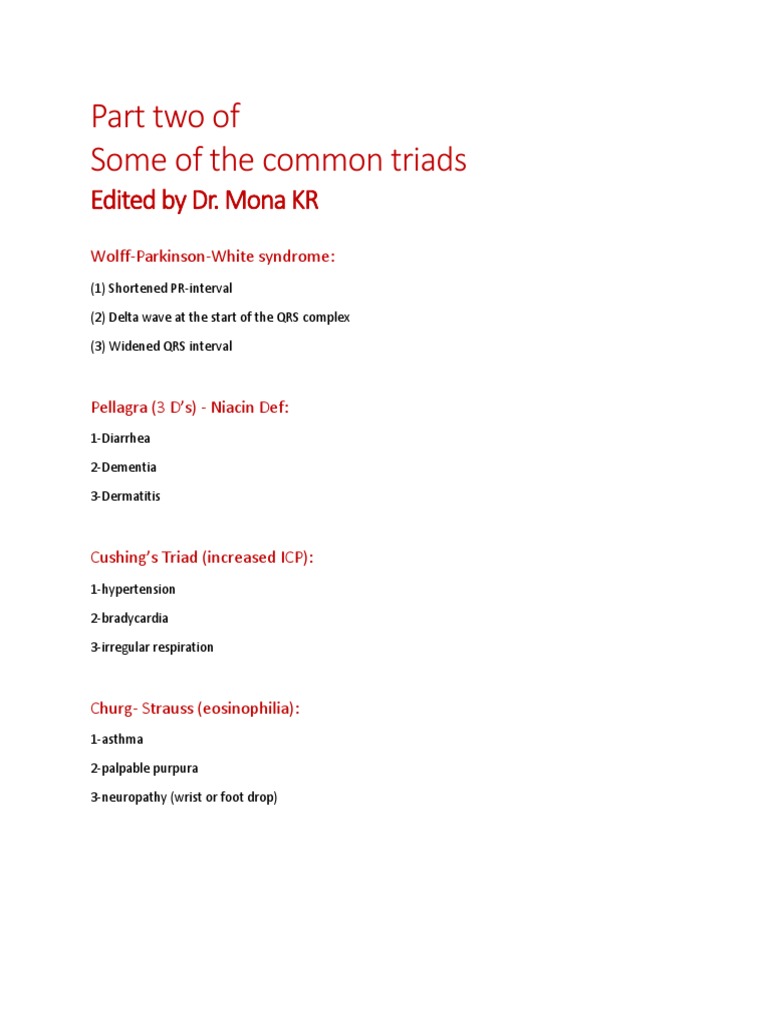 Part Two of The Clinical Triads | PDF