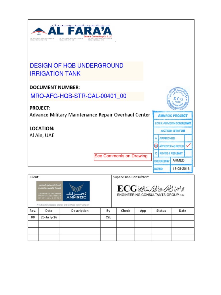 Water Tank Design Calculation | PDF | Soil | Physics
