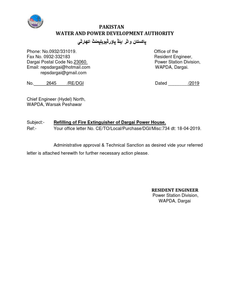 Letter For Fire Extinguisher | PDF