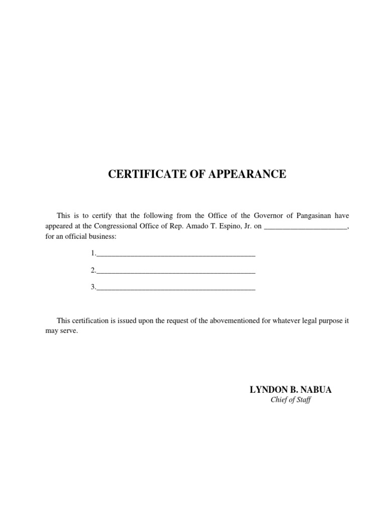 COA General Template | PDF
