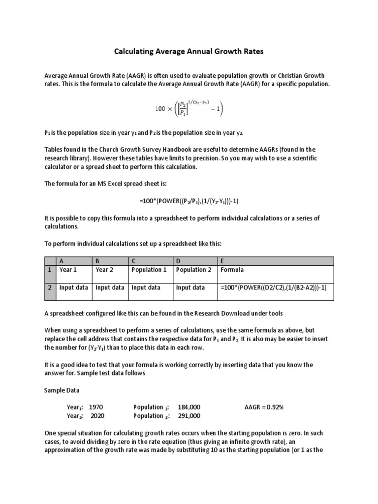 How To Calculate AAGR - 0 | PDF | Spreadsheet | Teaching Mathematics