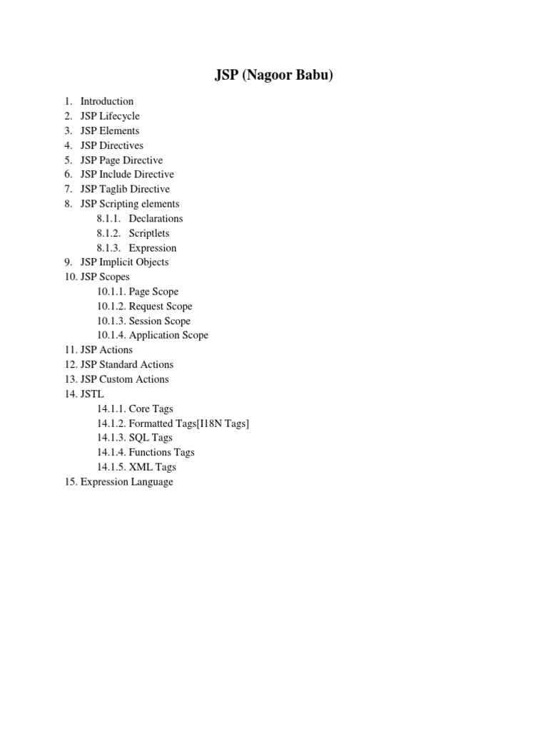 JSP (Nagoor Babu) | PDF | Java Server Pages | Java Servlet