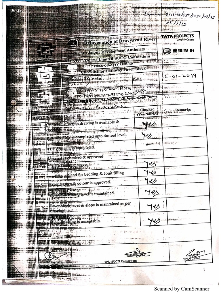 Paver Block Checklist