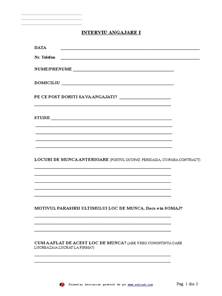 1.1. Interviu Angajare I PDF | PDF