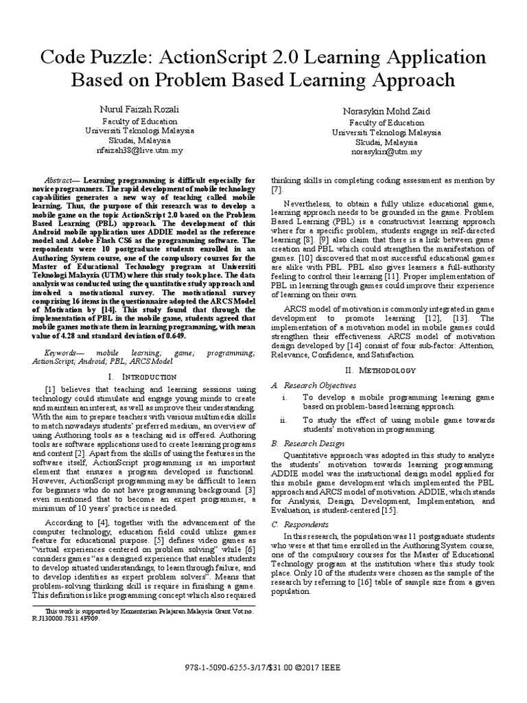 ICT-IsPC - Code Puzzle - ActionScript 2.0 Learning Application Based On Problem Based Learning ...