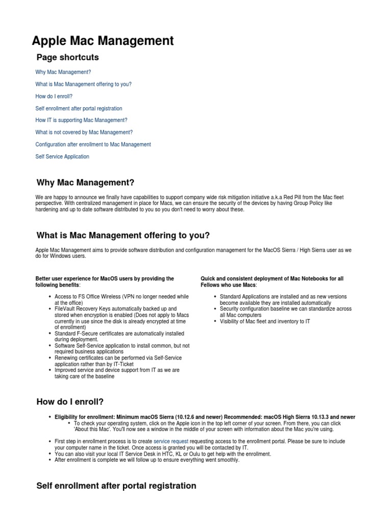 ITKB AppleMacManagement 110618 1155 2 | PDF | Mac Os | Password