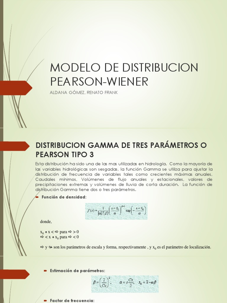 Modelo de Distribucion Pearson Wiener | PDF | Distribución de ...